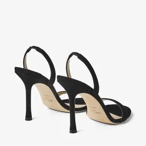 JIMMY CHOO Jenn 100 Suede Sandals - Black