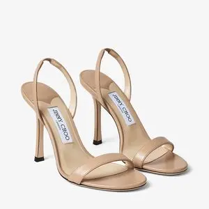 JIMMY CHOO Jenn 100 Nappa Leather Sandals - Chai