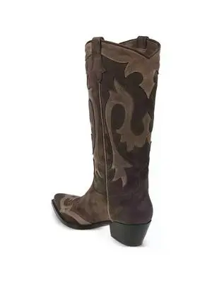 Sartore Panelled Suede Boots - Brown
