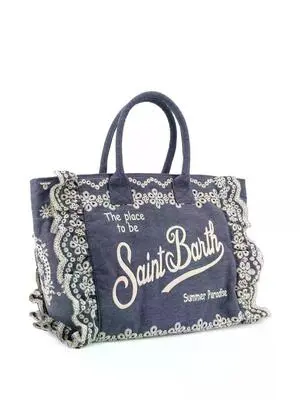 MC2 SAINT BARTH Embroidered Ruffled Tote Bag