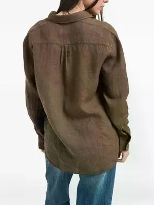 ROY ROGER'S Linen Shirt - Brown