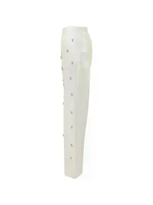 A PAPER KID Crystal-embellished Trousers - White