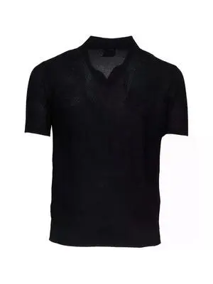 RAKKI Honeycomb-knit V-neck Polo Shirt