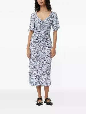 GANNI Heather Midi Dress - Blue
