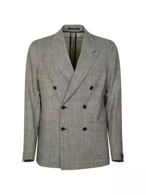 Tagliatore Prince Of Wales Check Double-breasted Blazer - Grey