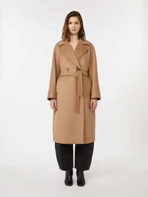 Max Mara Wool Broadcloth Robe Coat - Camel