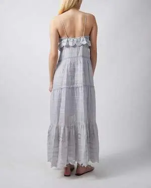 Isabel Marant Étoile Paule" Organic Cotton Lace Maxi Dress - Light Blue