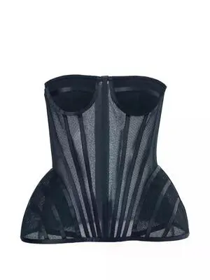 Carolina Herrera Strapless Tulle Bustier - Black