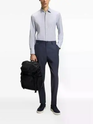 BOSS Slim-fit Shirt In Italian Performance-stretch Jersey - Blue