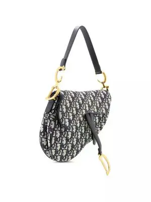 Dior Saddle Handbag Oblique Canvas Medium Shoulder Bag - Blue