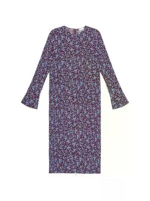 GANNI Floral Long-sleeve Midi Dress