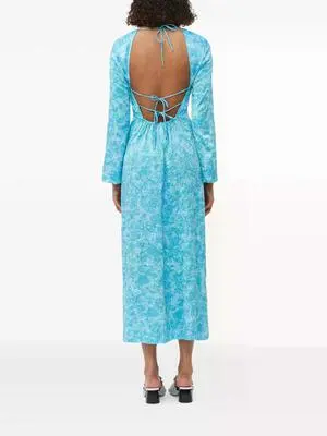 GANNI Tie-back Midi Dress