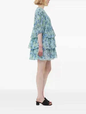 GANNI Floral Tiered Mini Dress