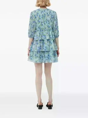 GANNI Floral Tiered Mini Dress
