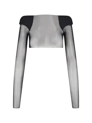 Rick Owens Helm Sheer Tulle Long Sleeve Top