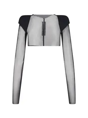 Rick Owens Helm Sheer Tulle Long Sleeve Top