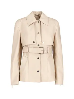 Sportmax Two-piece Nappa Leather Jacket - Beige