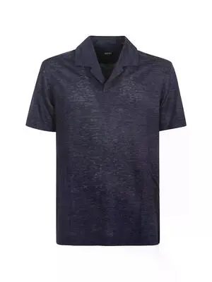 Zegna Slub-texture Spread-collar Polo Shirt - Blue