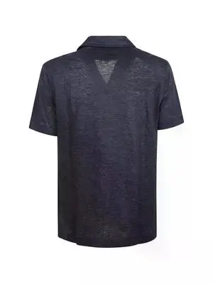 Zegna Slub-texture Spread-collar Polo Shirt - Blue