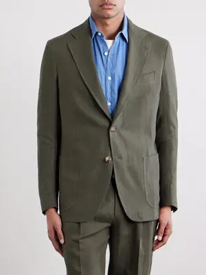 DE PETRILLO Linen Blazer - Green