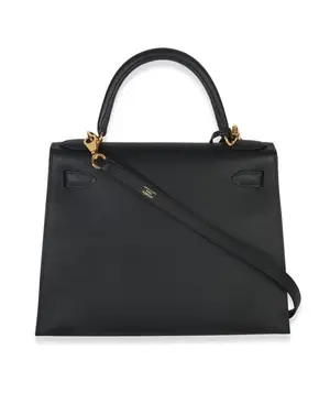 Hermès Kelly 28 Leather Handbag - Black