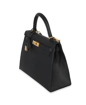 Hermès Kelly 28 Leather Handbag - Black