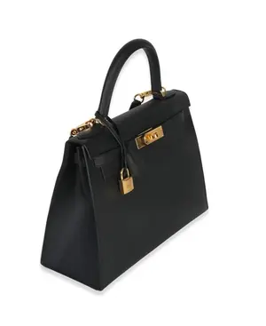 Hermès Kelly 28 Leather Handbag - Black