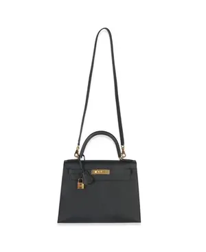 Hermès Kelly 28 Leather Handbag - Black