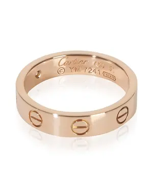 CARTIER Small Model Love 18k Rose Gold Ring - Pink