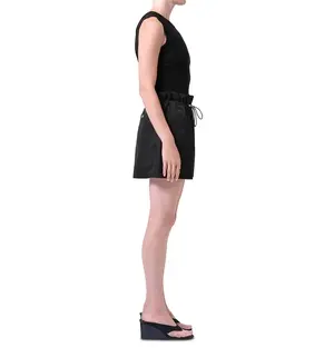 AGOLDE Lydia Gathered Waist Pull-on Shorts - Black