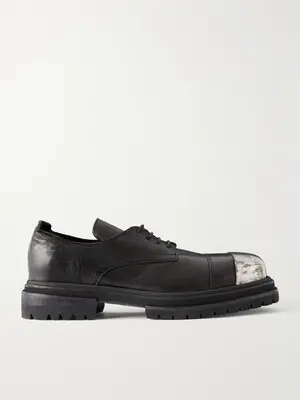 424 Metal-trimmed Leather Derby Shoes