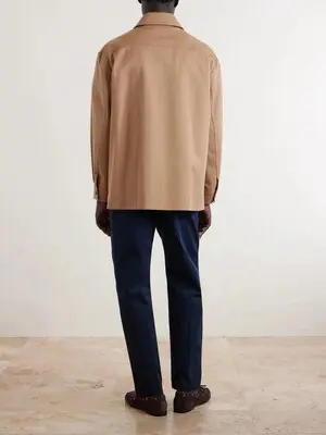 Valentino Garavani Logo-appliquéd Cotton-gabardine Overshirt