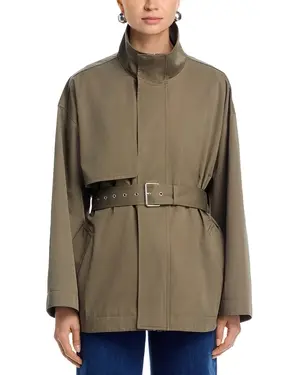 FRAME Short Field Trench Coat - Army
