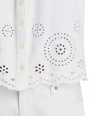 FRAME The Eyelet Resort Shirt - White