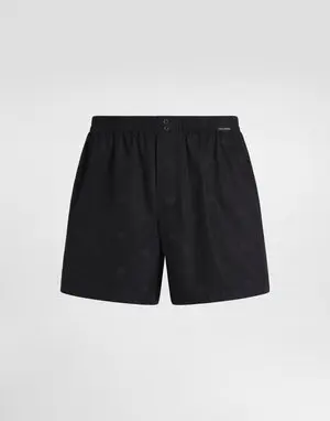 Dolce & Gabbana Logo-print Poplin Boxer Shorts - Multicolor
