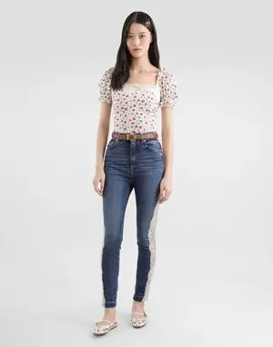 Dolce & Gabbana Rose-print Charmeuse Top