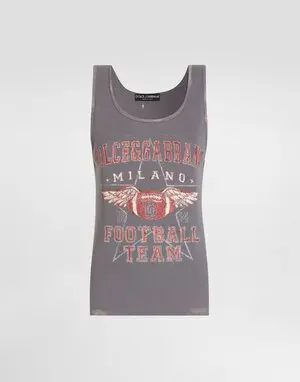 Dolce & Gabbana Ribbed Tank Top With Print