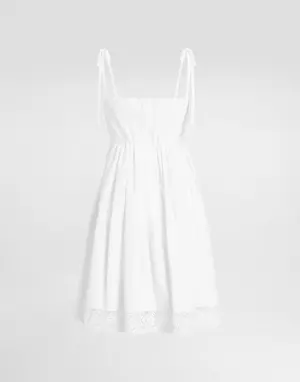 Dolce & Gabbana Short Poplin Dress With Stretch Insert