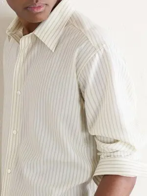 Auralee Striped Wool-poplin Shirt - Neutrals