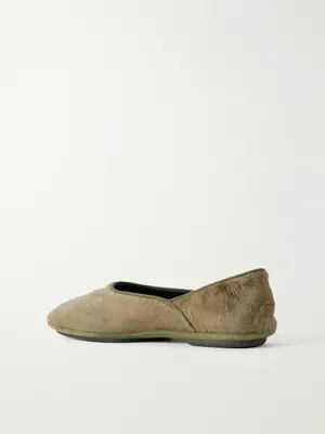 Anderson & Sheppard Calf Hair Slipper - Green