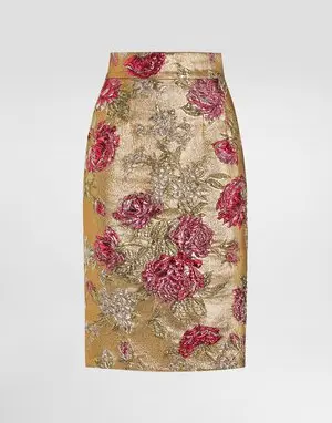 Dolce & Gabbana Fitted Floral Jacquard Skirt - Multicolor