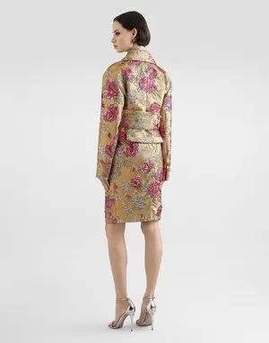 Dolce & Gabbana Fitted Floral Jacquard Skirt - Multicolor