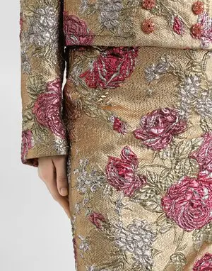 Dolce & Gabbana Fitted Floral Jacquard Skirt - Multicolor