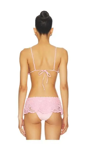 Frankies Bikinis Elena Crochet Bikini Top - Blush
