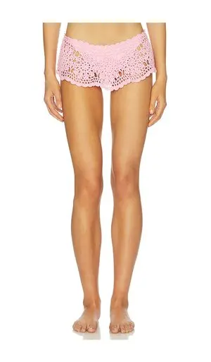 Frankies Bikinis Shelly Crochet Bikini Bottom - Blush