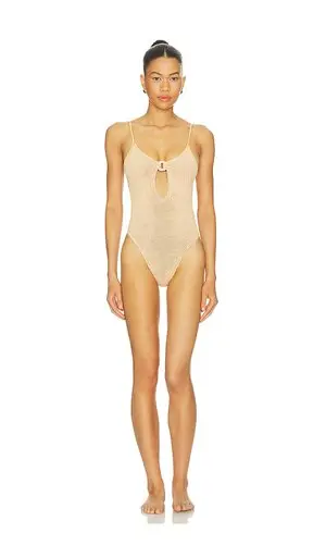 Bond Eye Ring Arden One-piece Swimsuit - Seashell Lurex