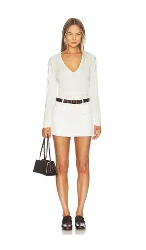 Renggli Silk Cashmere V Neck Sweater - Flat White