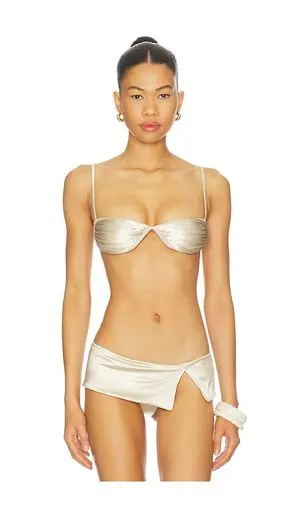 ISA BOULDER Fawning Bikini Top In Metallic
