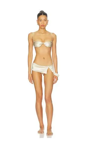 ISA BOULDER Fawning Bikini Top In Metallic