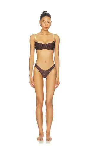 Frankies Bikinis Cola Satin Top - Honey Bug